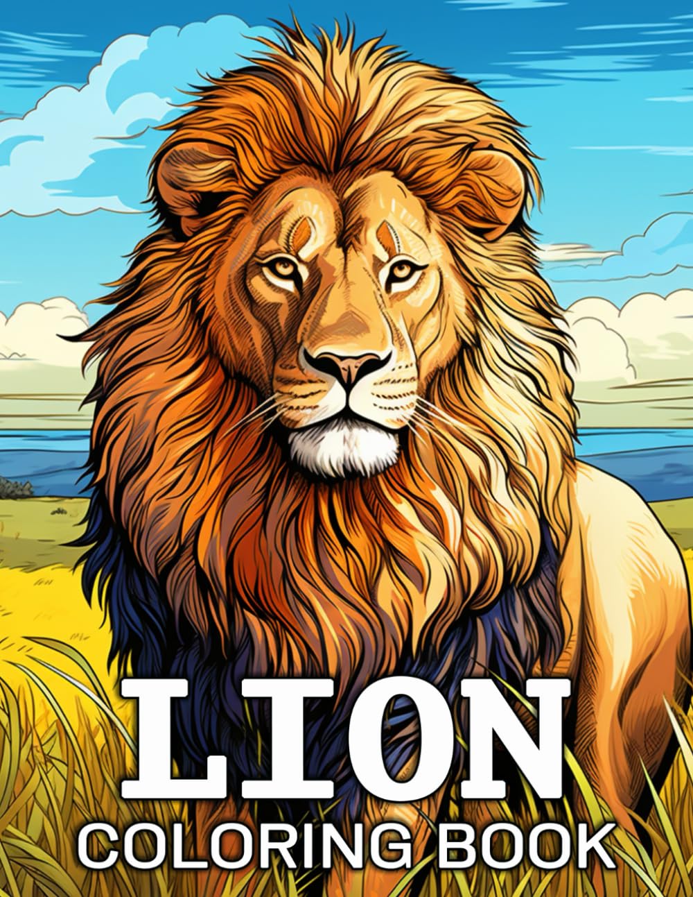 Amazon.com: Lion Coloring Book: 50 Unique Ilustrations for Stress ...