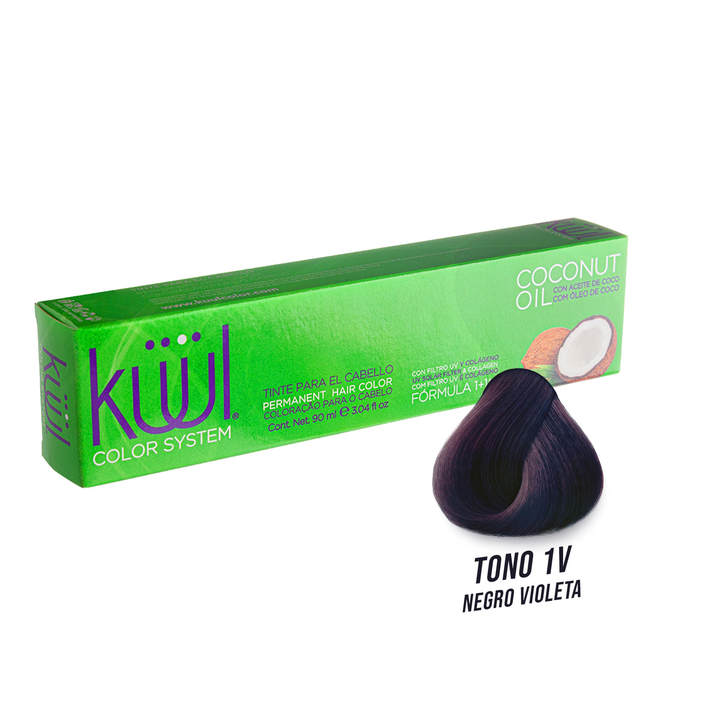 KÜÜL - Color System Tinte Permanente para Cabello Color Negro Violeta ...