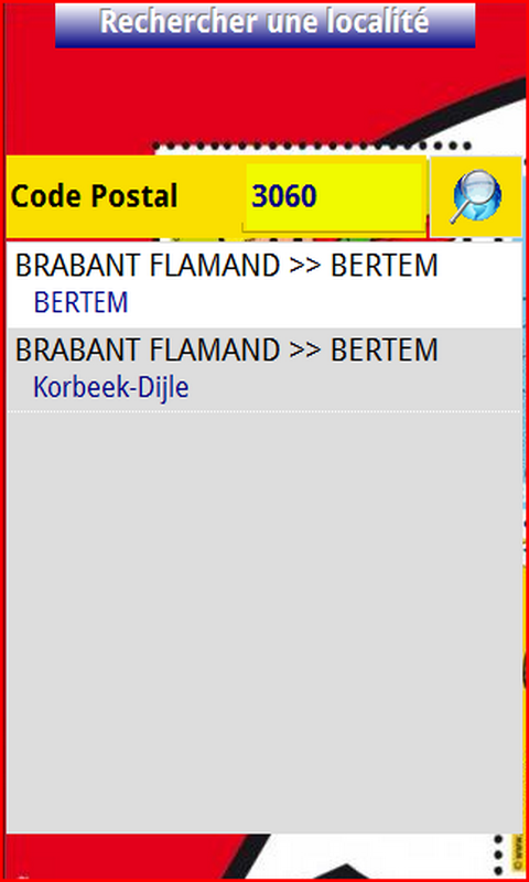 Code Postal Belge - Application sur Amazon Appstore