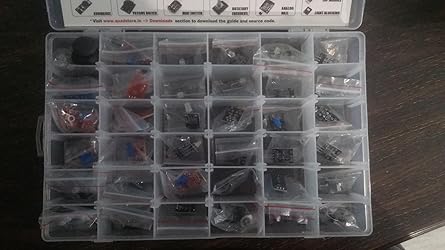Quad Store 37 in 1 Sensor Modules Kit compatible with Arduino Raspberry Microcontrollers with ...