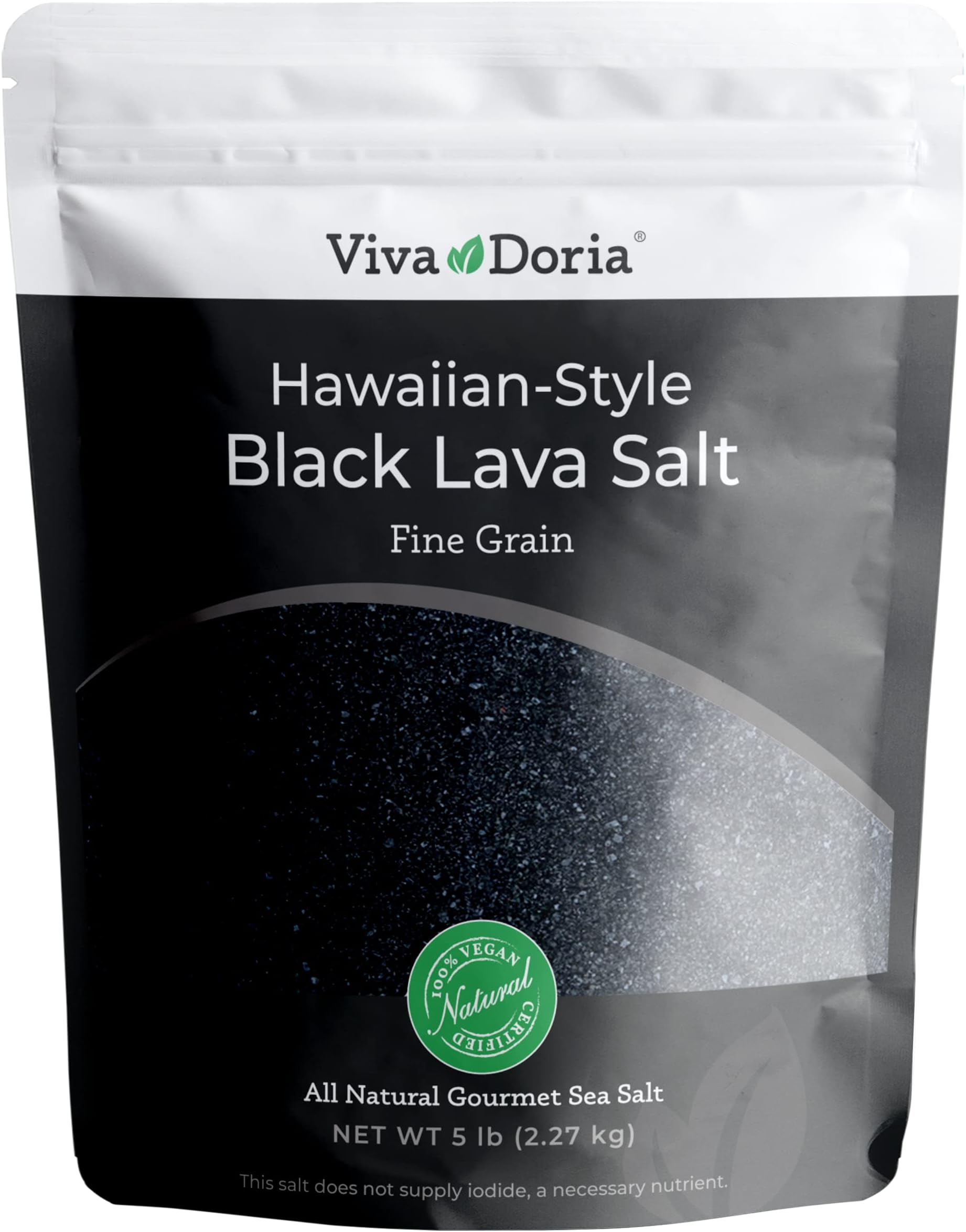 Amazon.com : Viva Doria Hawaiian Black Lava Sea Salt, Fine Grain, Lava ...