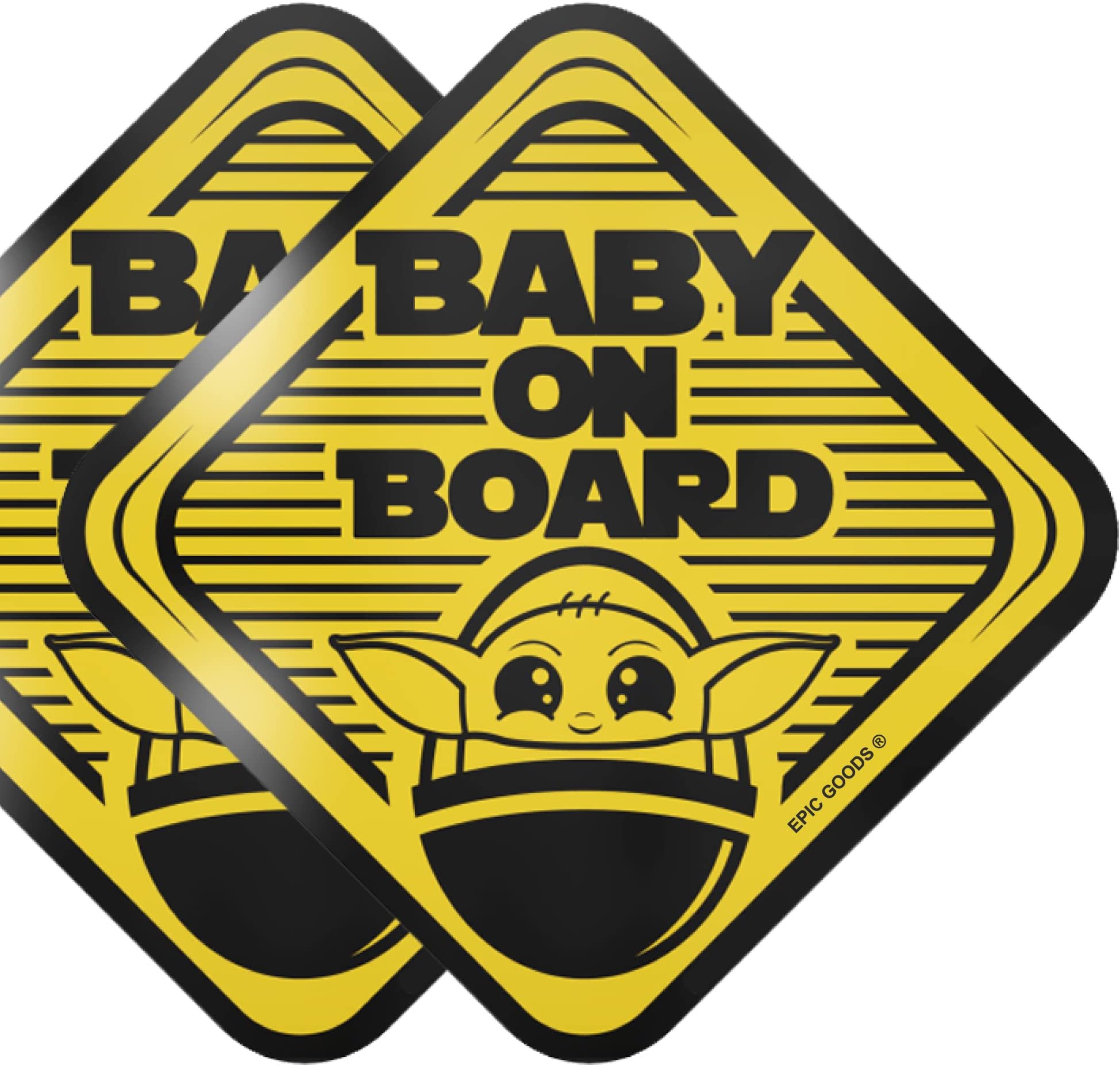 Amazon.com: Baby Yoda on Board 4x4 Vinyl Decal Stickers - for Car ...