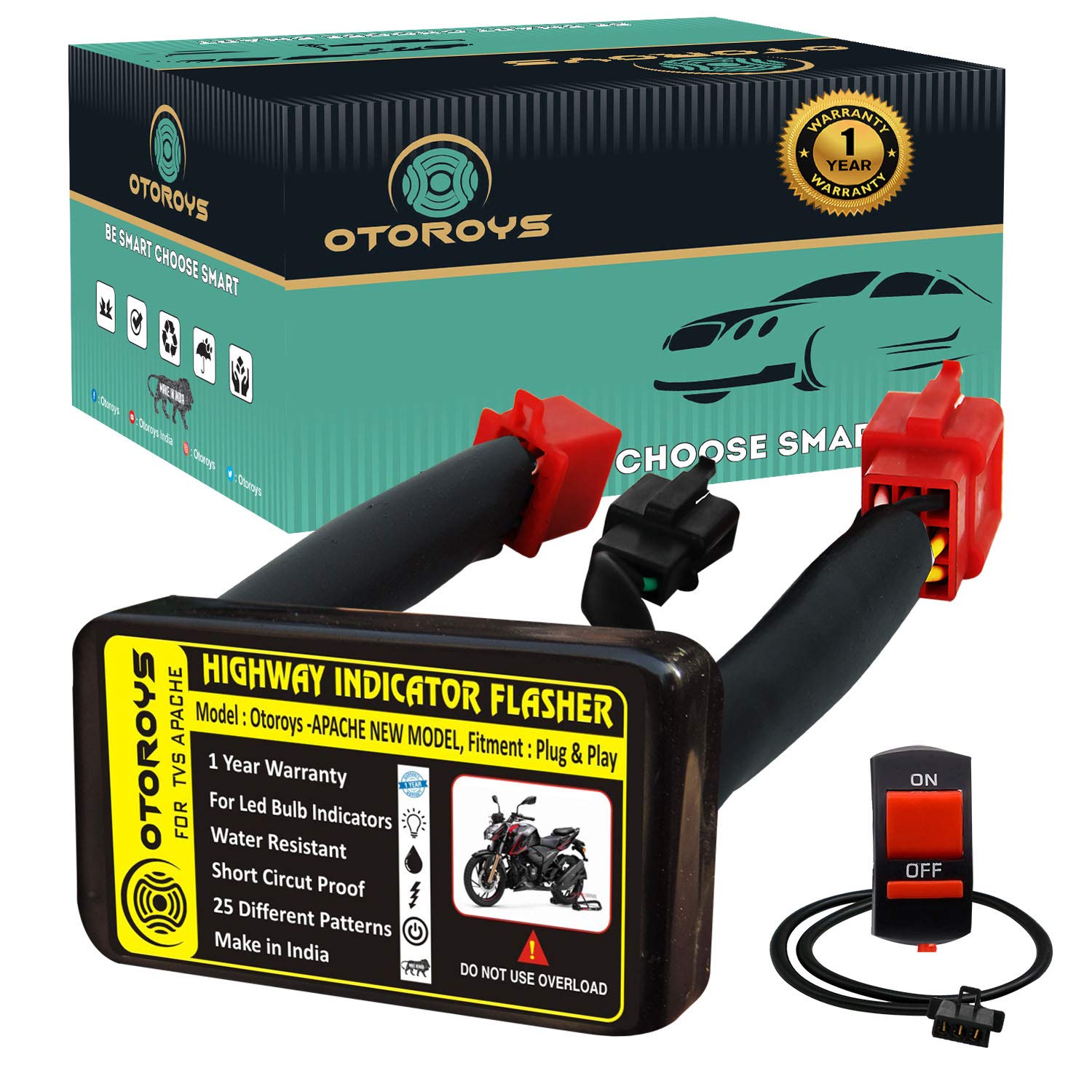Buy OTOROYS 1 Year Warranty Plug and Play Highway Indicator Flasher ...
