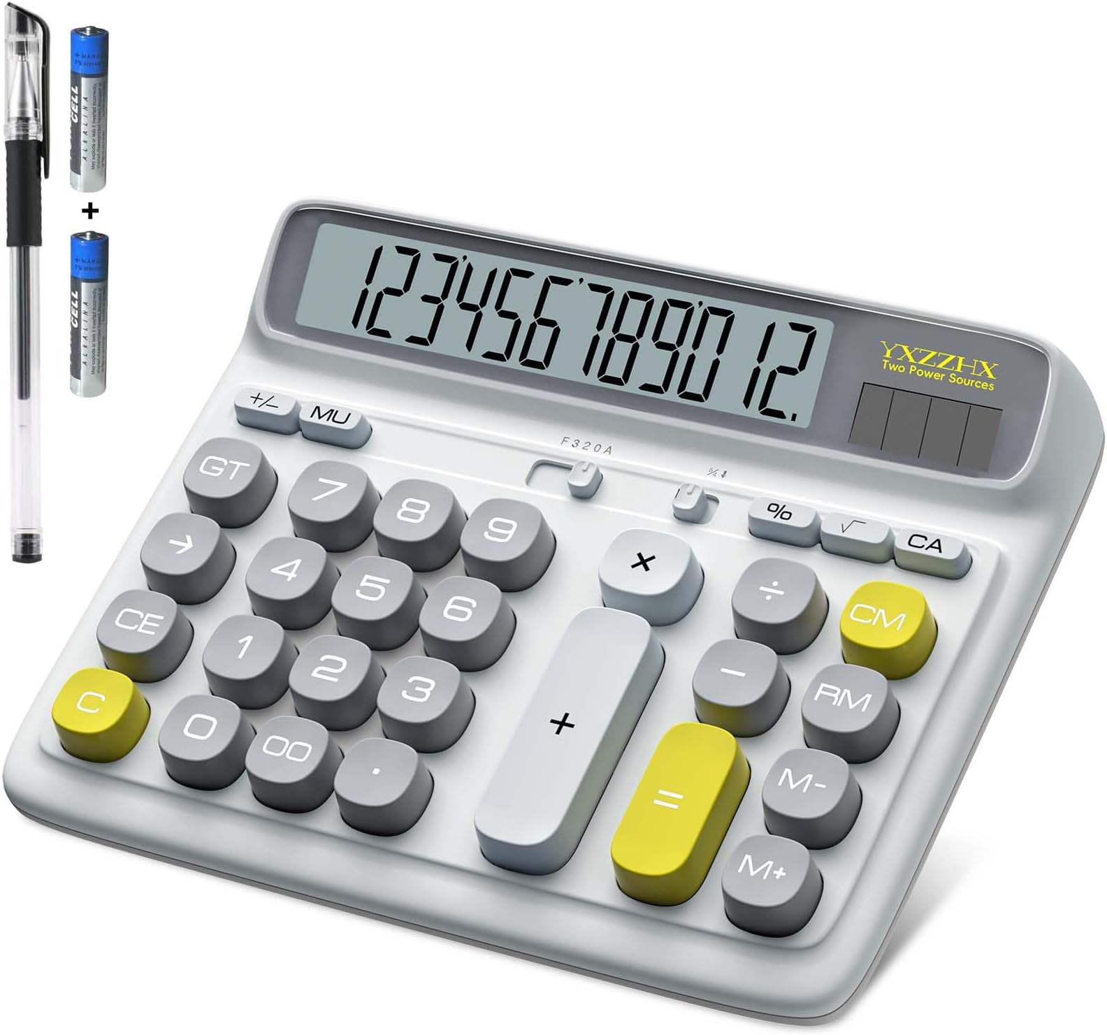 Amazon.com : Calculators, BESTWYA 12-Digit Dual Power Handheld Desktop ...
