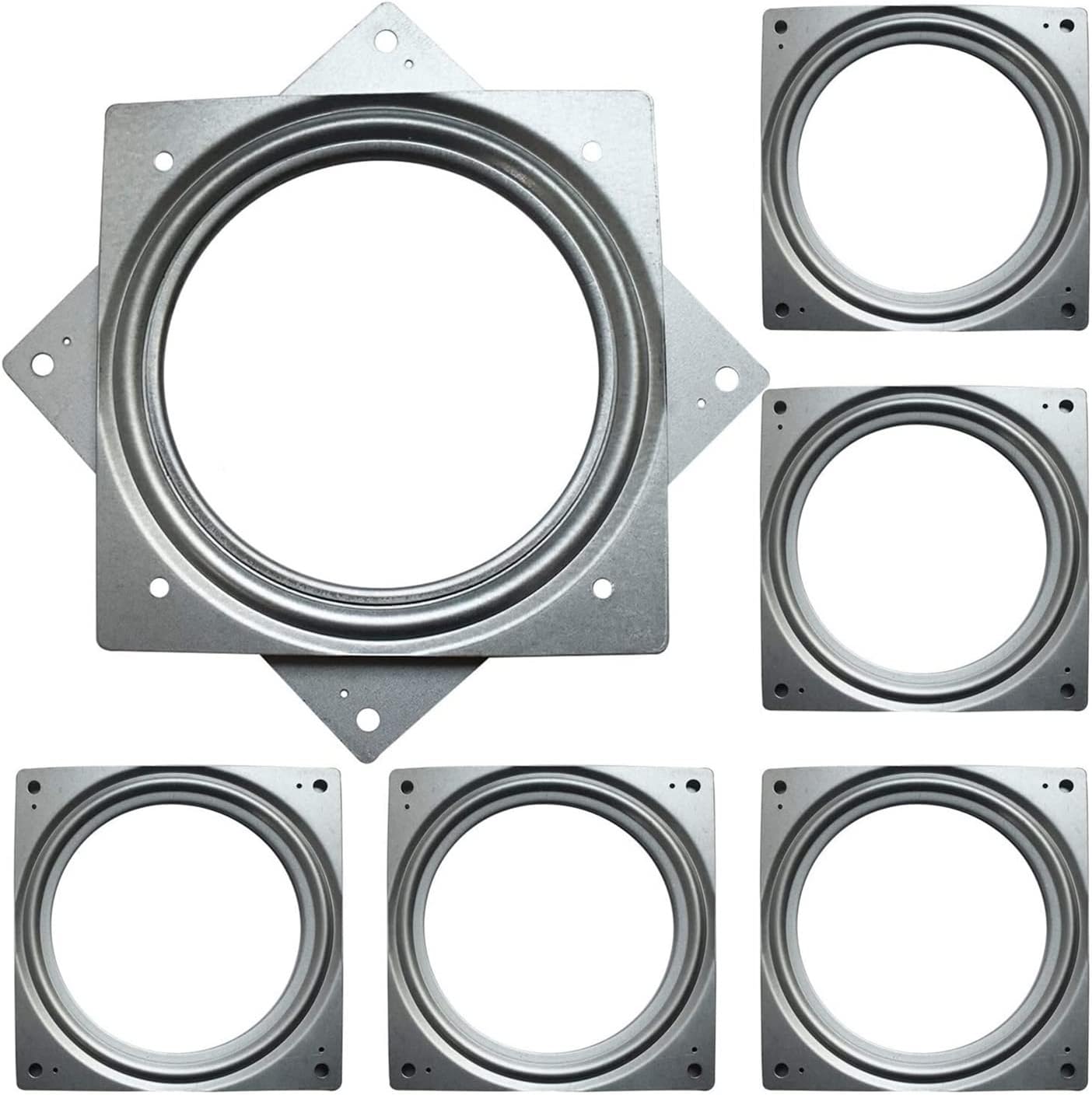 CZA 6" Lazy Turntable hardware, 6 pack of square swivel bearing plates ...