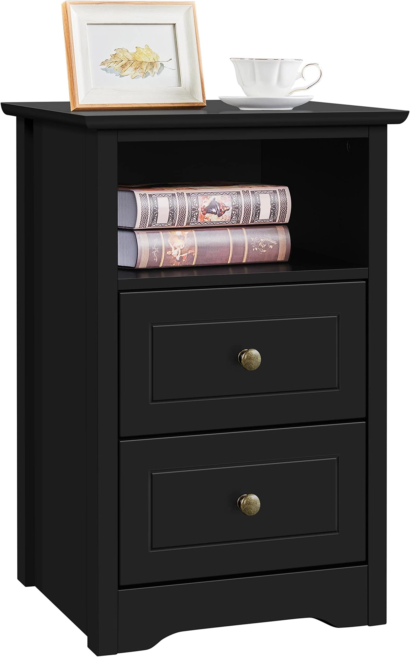 Yaheetech Set van 2 nachtkastjes met 3 laden, boxspring, nachtkastje ...