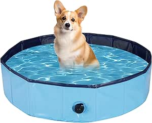 Amazon.com: Ringling Dog Pool, Foldable Dog Swimming Pool Collapsible Dog Bathtub Portable Pet ...