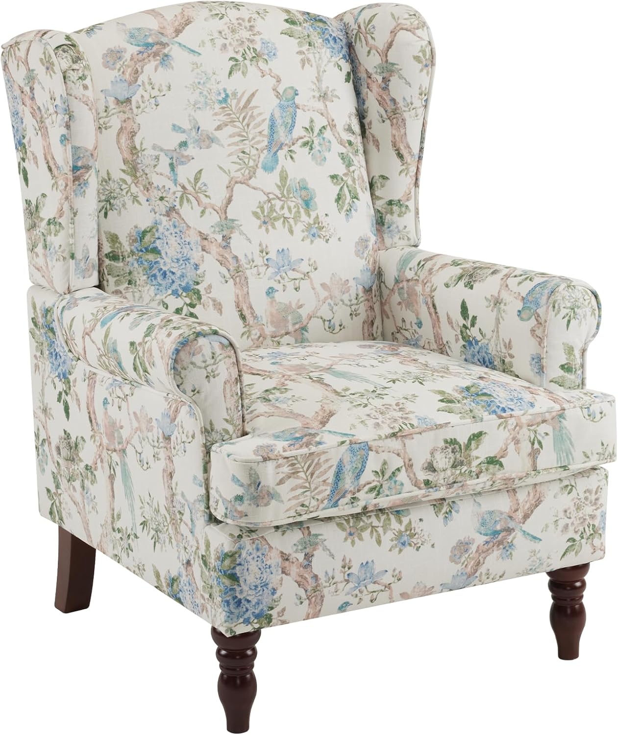 Amazon.com: MELLCOM Floral Accent Chair, High Back Upholstered Armchair ...