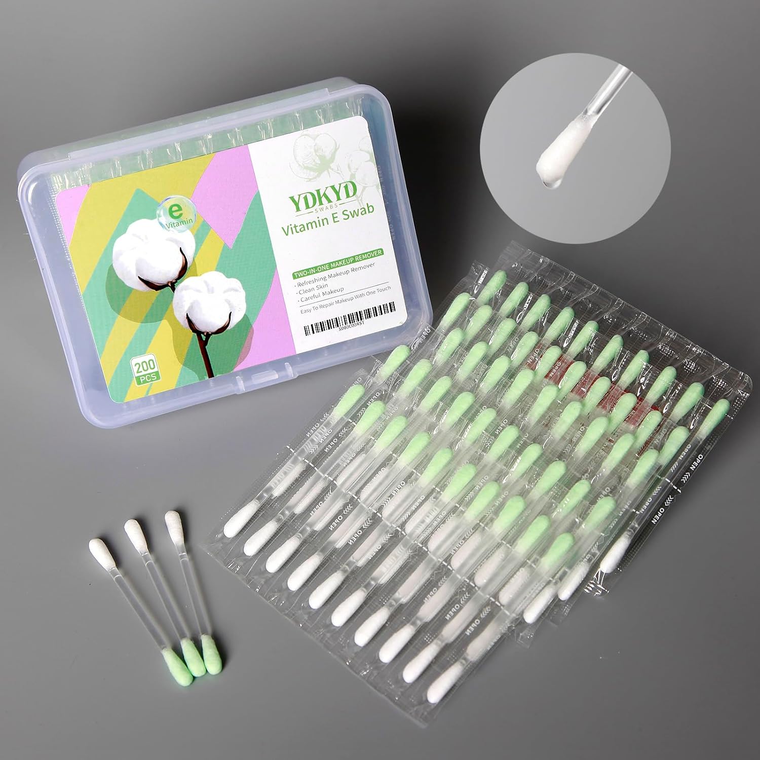 Amazon.com : 200 pcs Vitamin E Lips Oil Swabs Stick Disposable VE ...