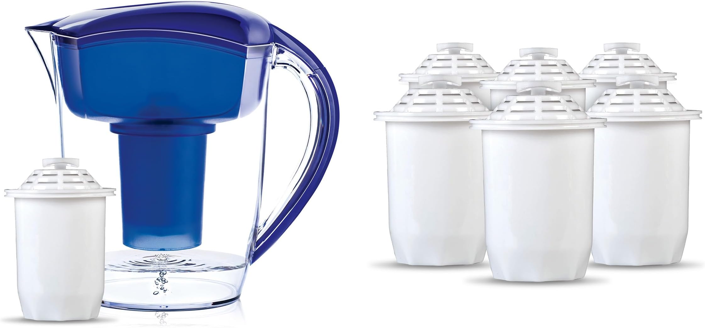 Amazon.com: Santevia Classic Alkaline Water Filter Pitcher & 6-Pack ...