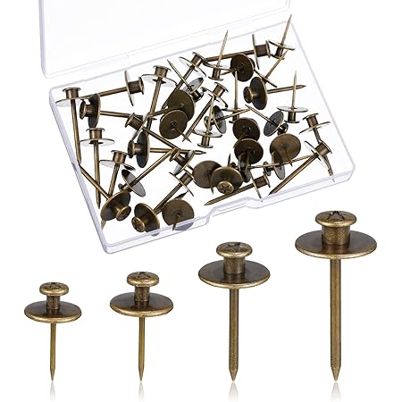 Zhengmy 40 Pcs Double Headed Picture Hangers Nails Thumb Tacks Small ...