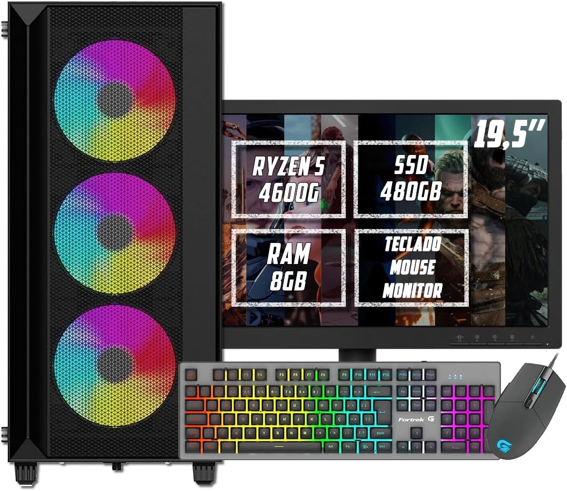 PC Gamer Completo Mancer, AMD Ryzen 5 4600G, Vega 7, 16GB DDR4, SSD ...