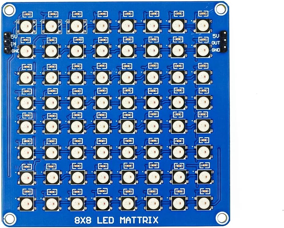 8x8 Dot Matrix LED Display Module 64 LED Programmable RGB WS2812B Chip ...