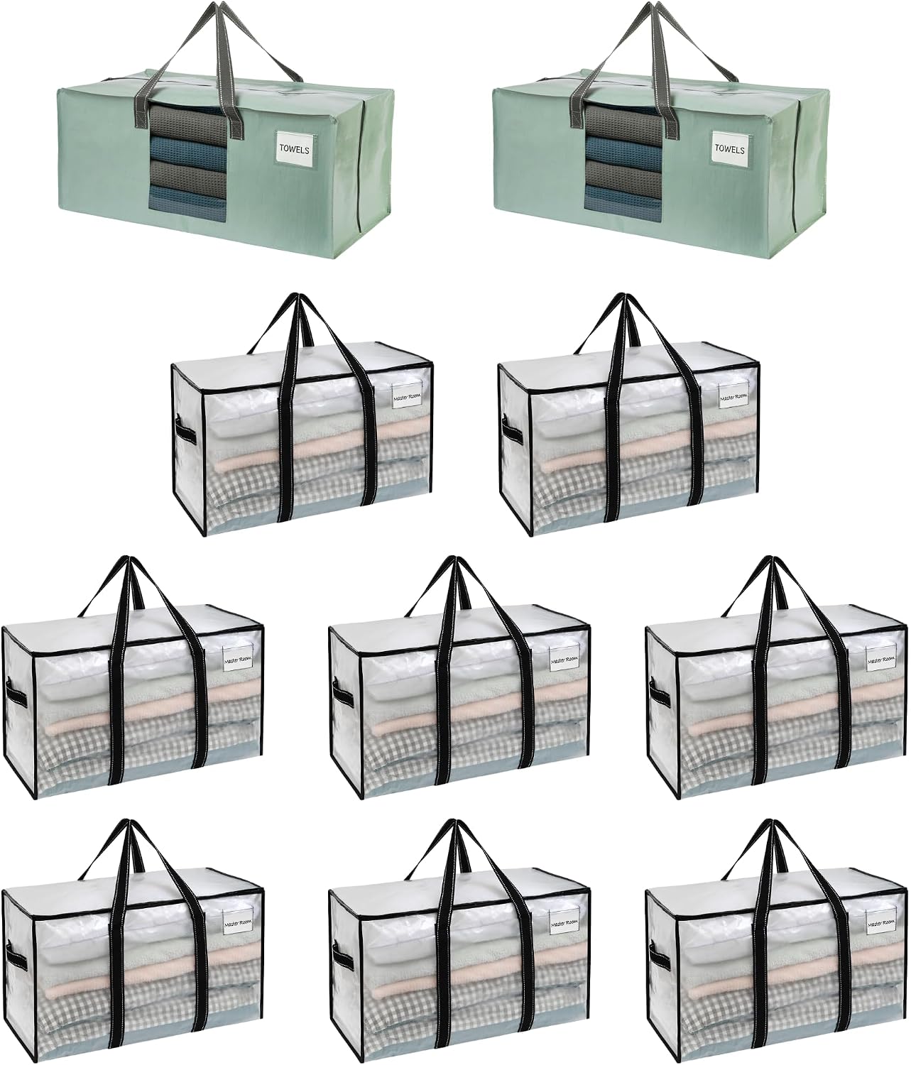 Amazon.com: VENO 10 Pack Heavy-Duty Moving Bundle (8 Pack Clear Storage ...