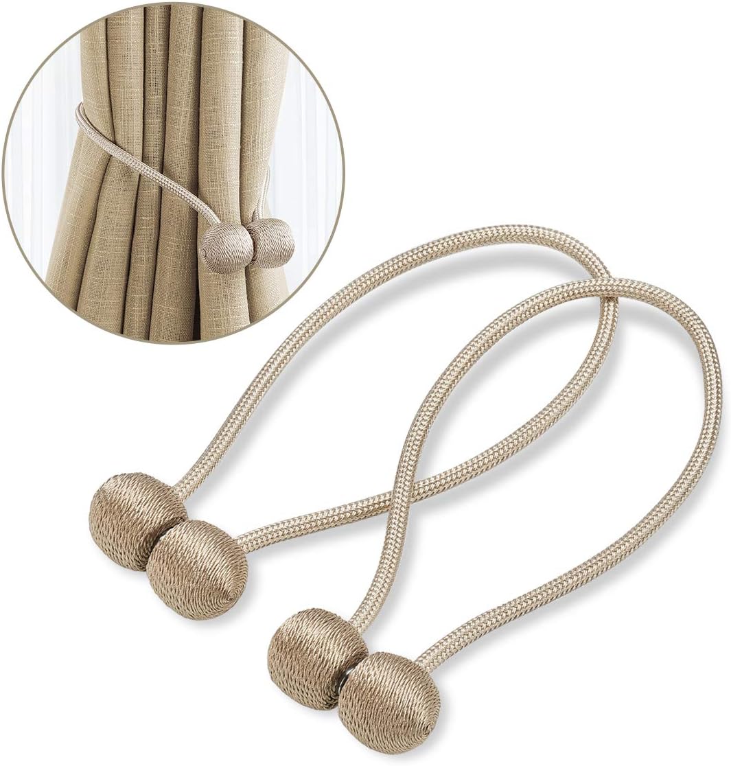 Amazon.com: Curtain Tiebacks Magnetic, Handmade Drape Tie Backs Drapery ...