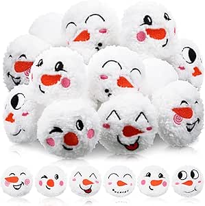 Amazon.com: Yunsailing 24 Pcs Christmas Snowball Fight 3 Inch Snowball ...