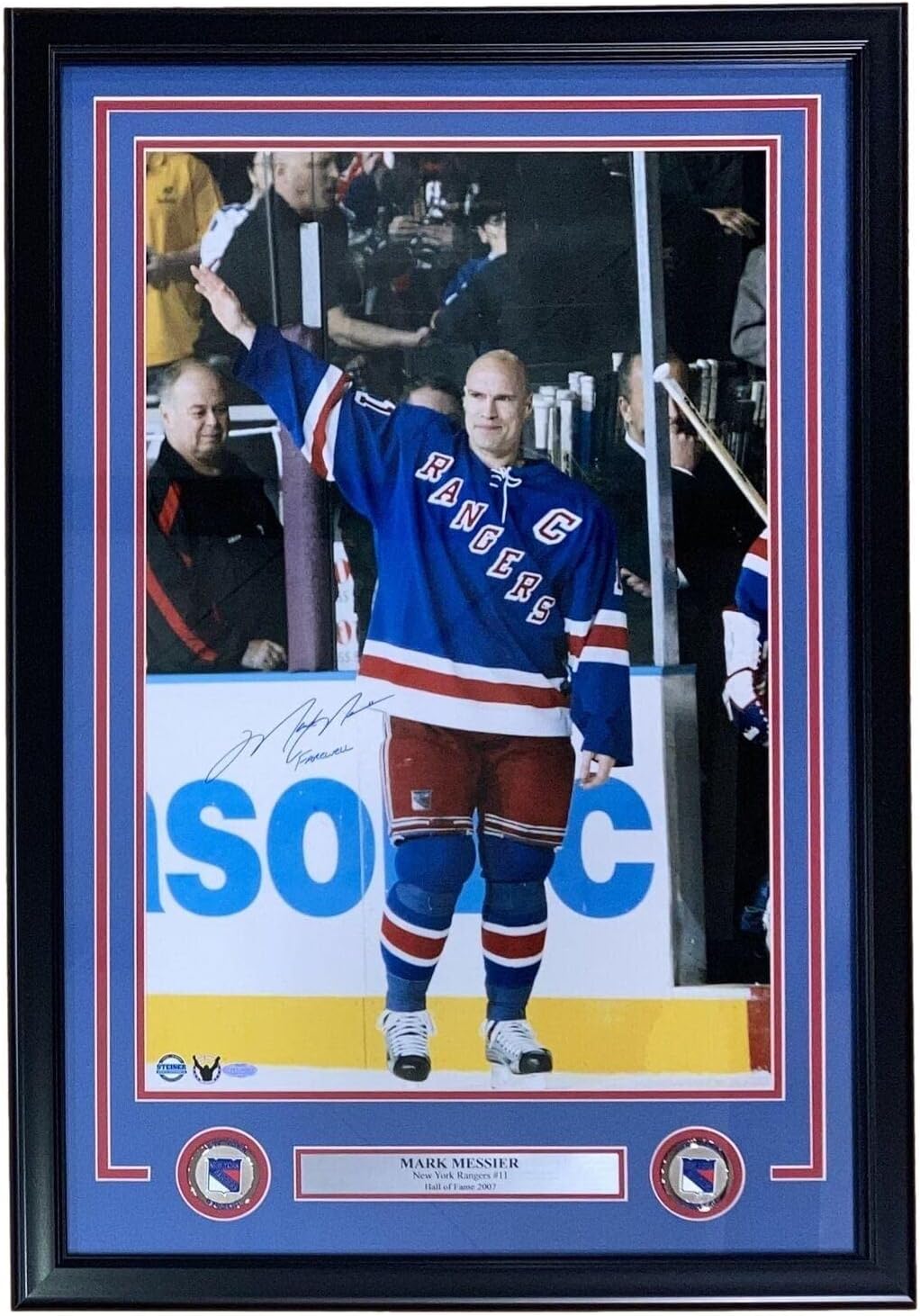 Mark Messier Signed Framed 16x20 New York Rangers Photo Farewell Insc ...