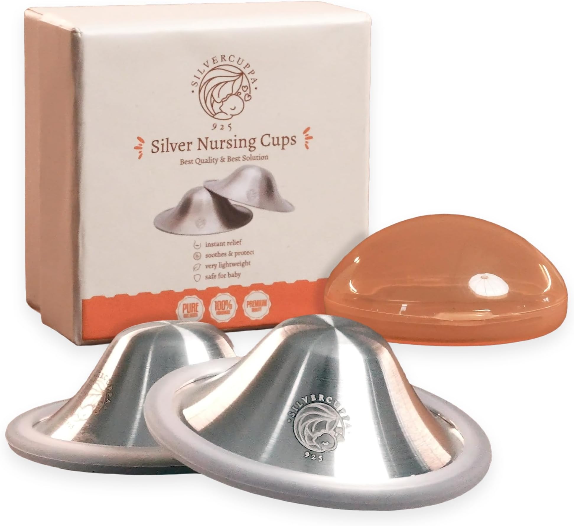Amazon.com : Nurse & Nourish [4 Cups] Silver Nursing Cups to Soothe ...
