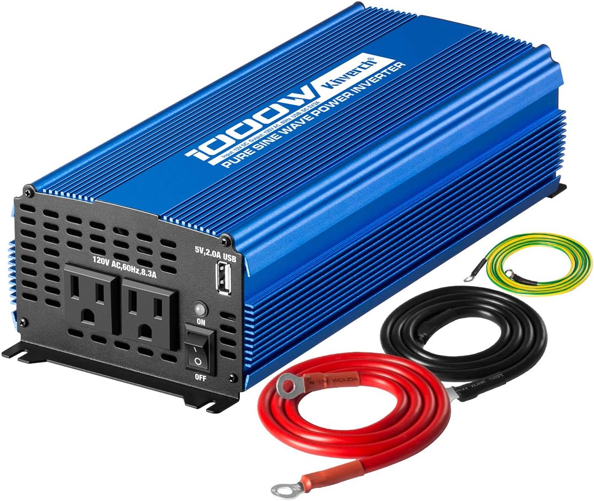 Amazon.com: DC 12V to AC120V Pure Sine Wave Power Inverter 600W with ...