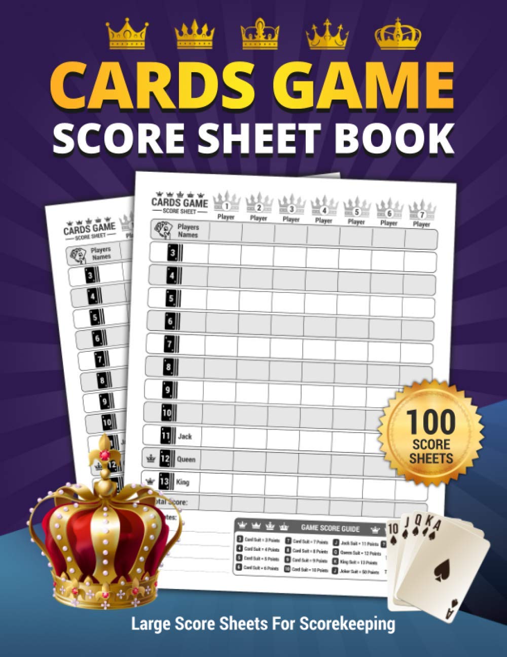 Cards Game Score Sheet Book: Elegant Large Score Sheets For ...