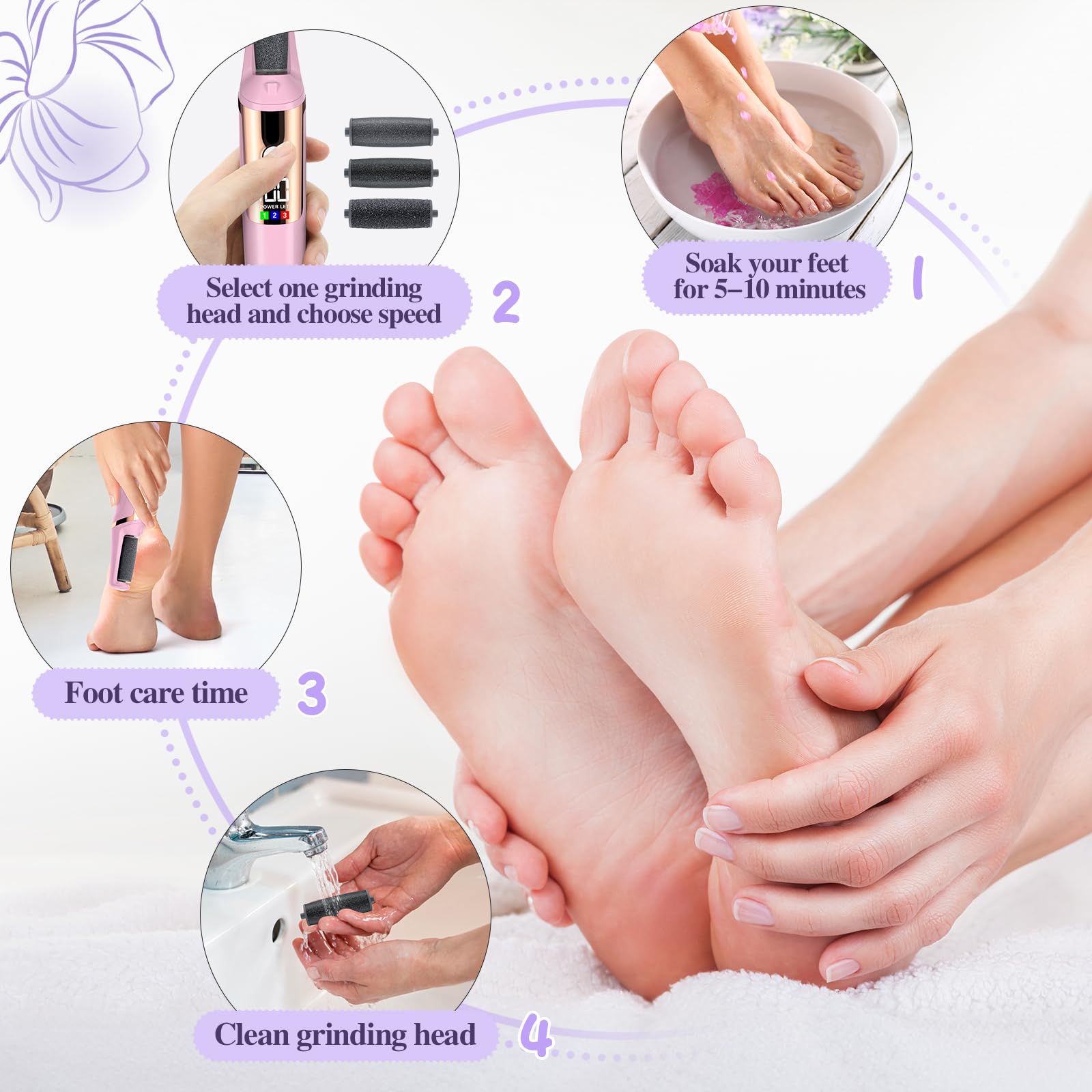Snapklik.com : Electric Callus Removers For Feet, Smooth Pedicure Wand ...