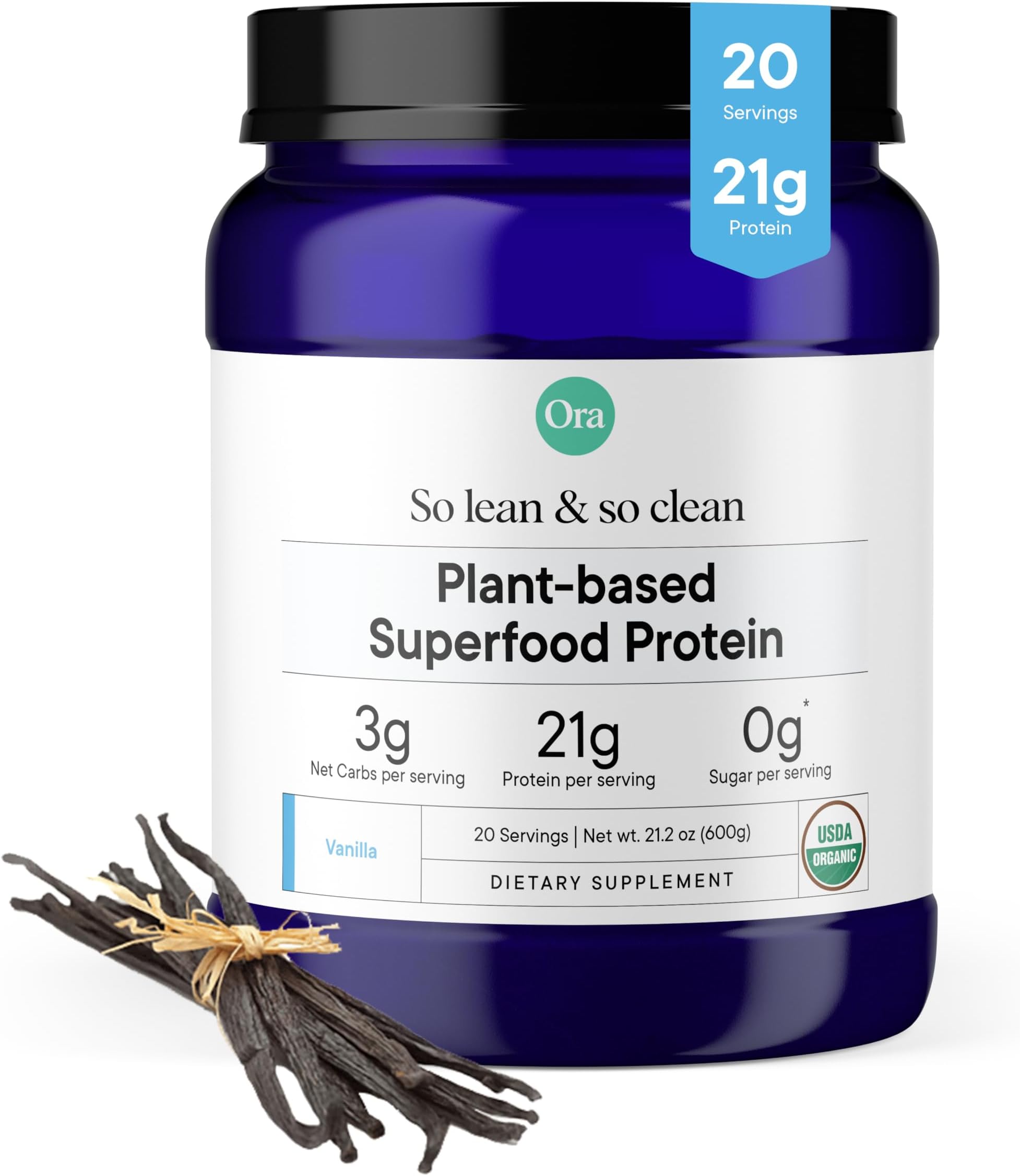 Amazon.com: Ora Organic Protein Powder - 21g Plant-Based + Superfood ...