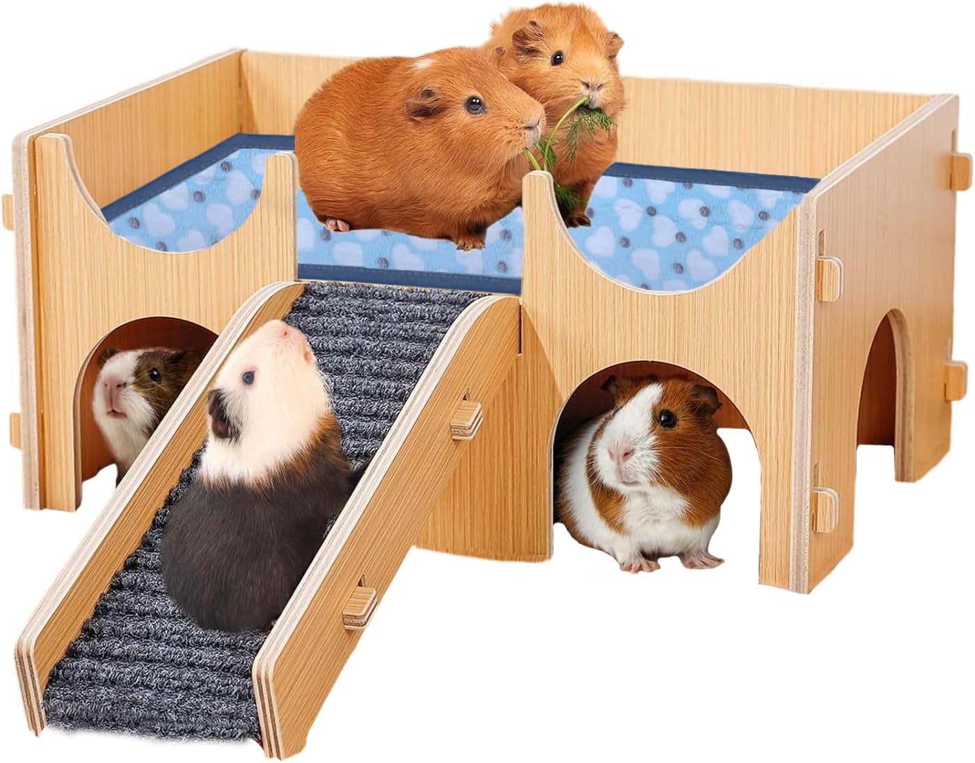 Amazon.com : Large Guinea Pig Hideout, Upgraded Wooden Guinea Pig ...