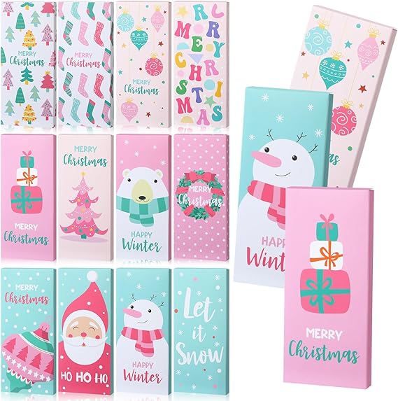 Amazon.com: Zhanmai 24 Pcs Christmas Card Boxes Holder with Bows ...
