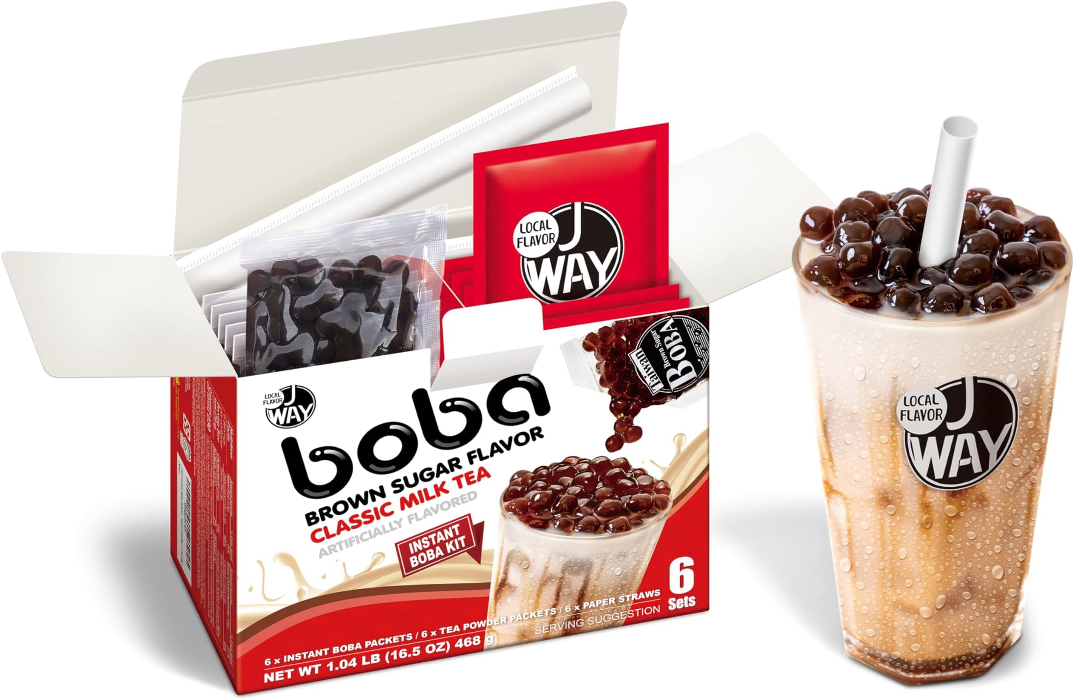 Amazon.com: Fresh Finest Instant Boba Tea Kit with Tapioca Pearls ...