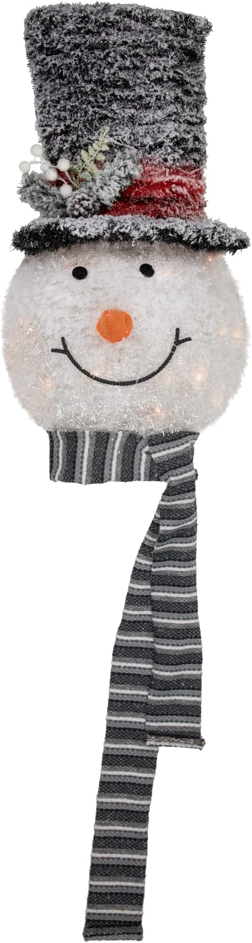 Amazon.com: 25" Lighted Snowman with Black Frosted Top Hat Christmas ...