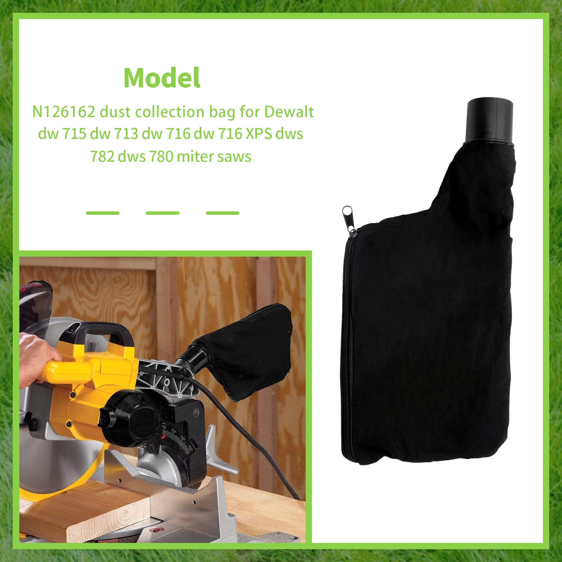 Snapklik.com : Miter Saw Dust Bag N126162 For Dewalt DW715 DW713 DW716 ...