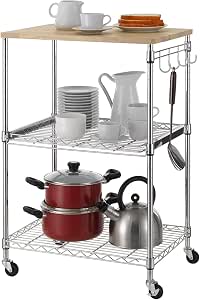 Amazon.com: Loyaltaling Kitchen Storage Carts, 3-Tier Wire Rolling ...