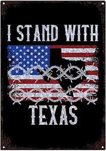 Amazon.com: I Stand With Texas Sign Funny Metal Sign for Outdoor Bar ...