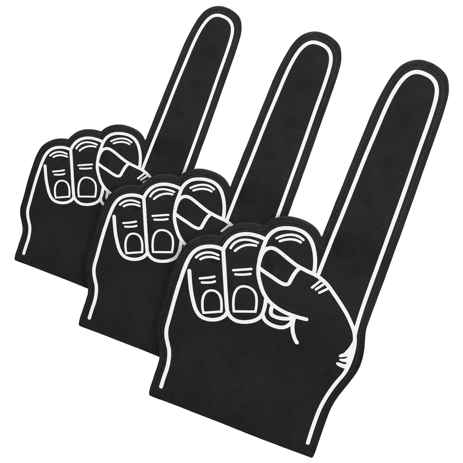 Sotiff 3 Pcs Giant Foam Finger 18 Inch Number 1 DIY Blank Foam Hand ...
