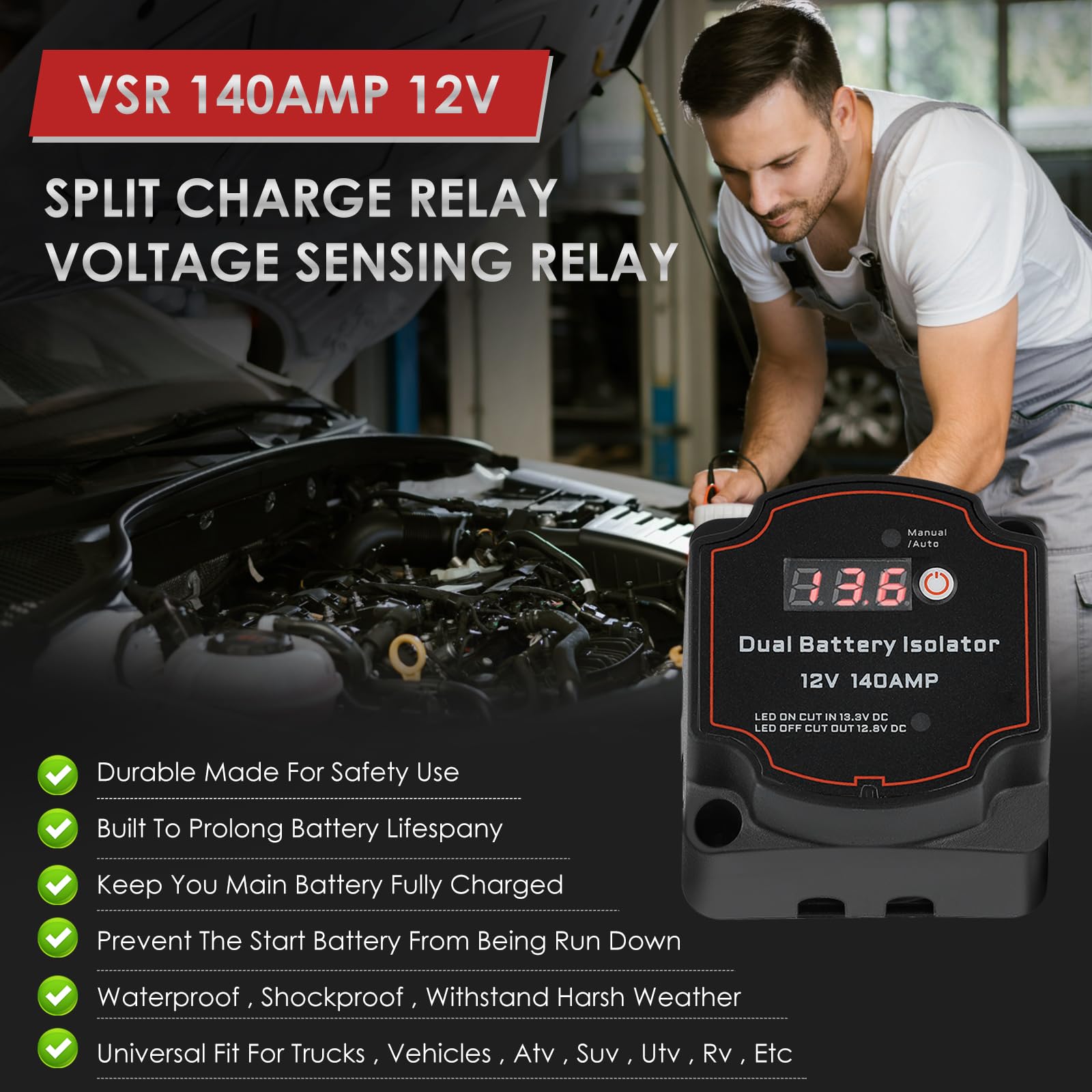 Car Starter Relay 12V 100A Automotive Relay 4-Pin SPST - Heavy Duty ...