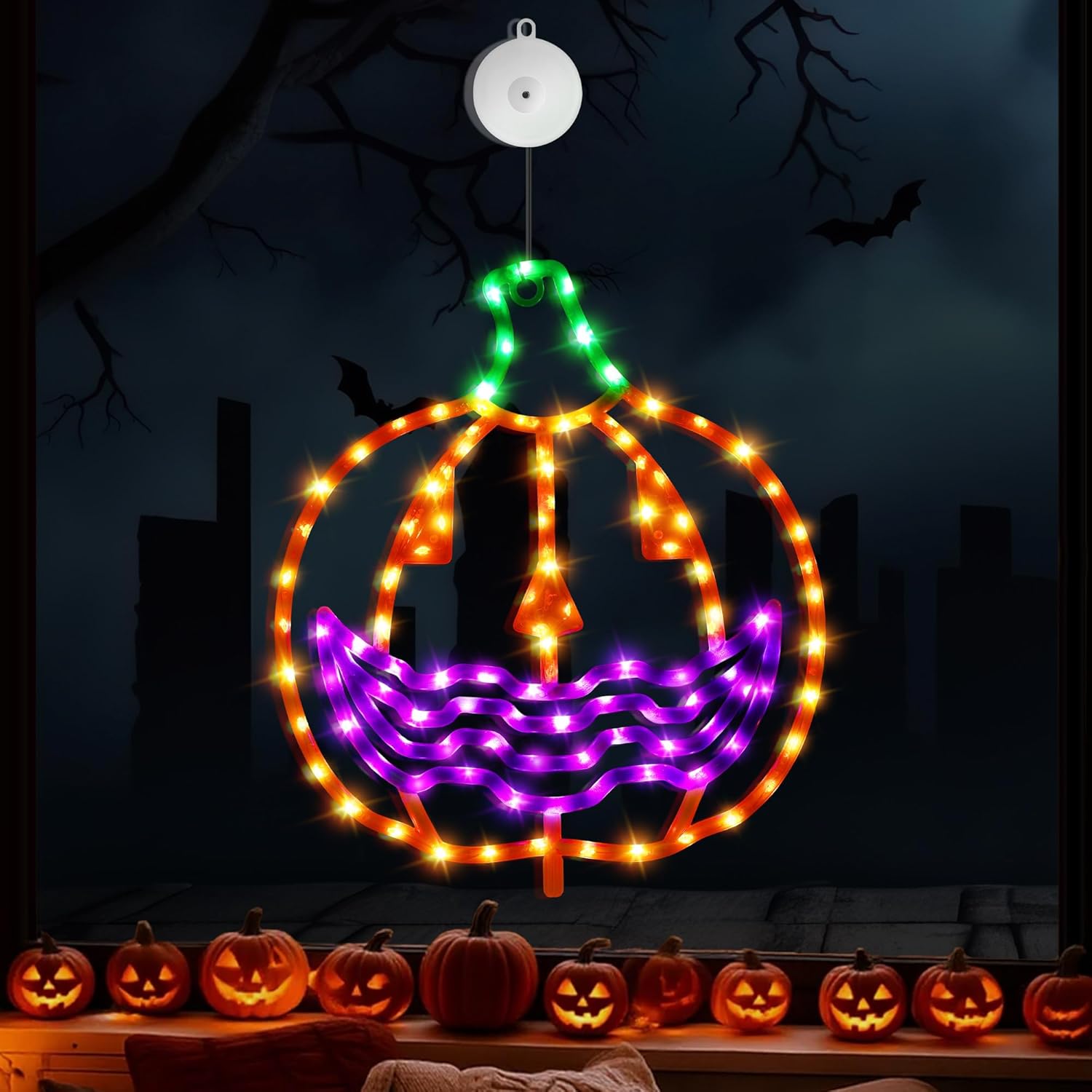 Amazon.com: ElectricWise Halloween Window Lights, 12.2"x10.6" Dynamic ...