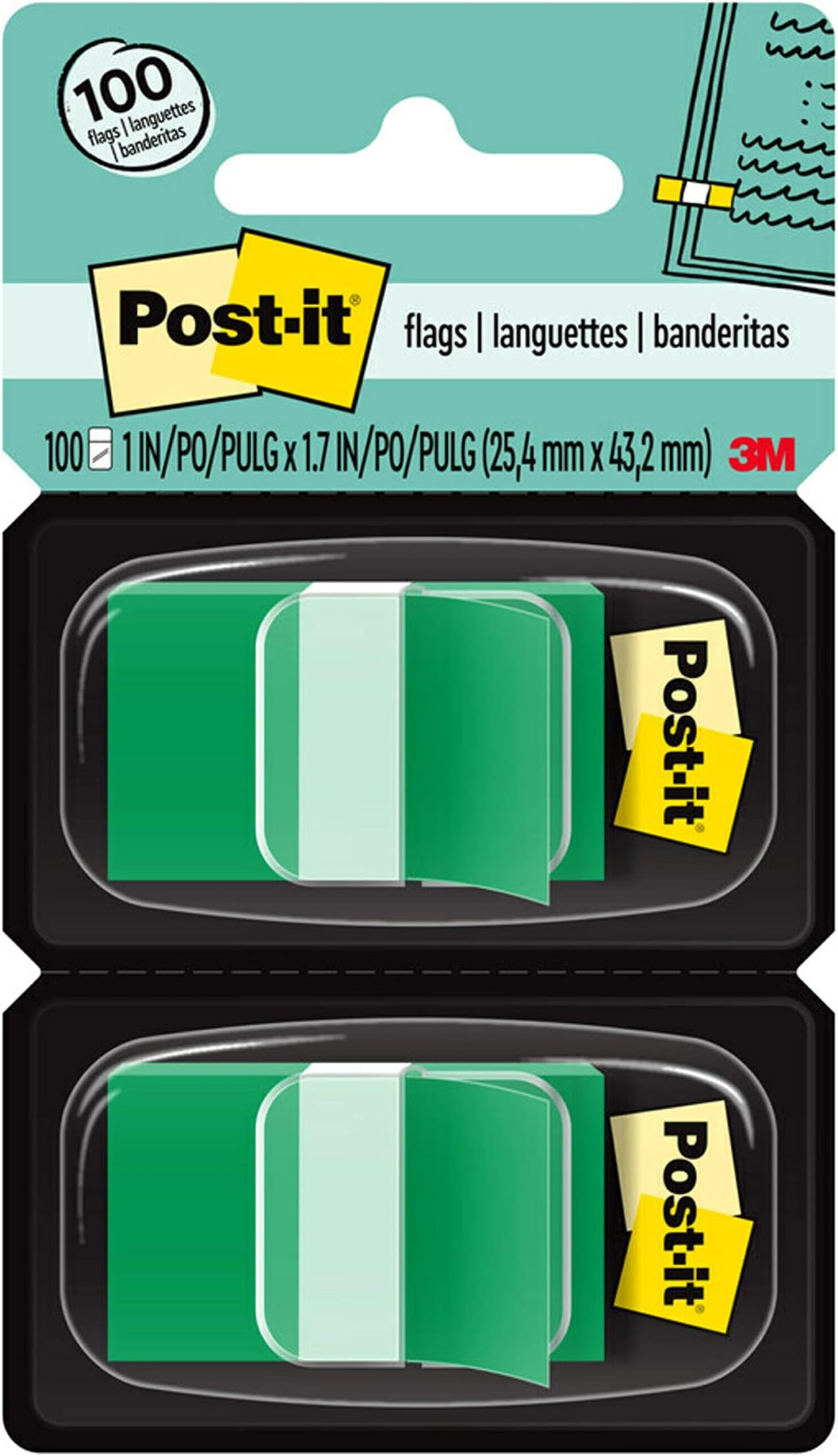 Amazon.com : Post-it 680GN12 Marking Page Flags in Dispensers, Green ...