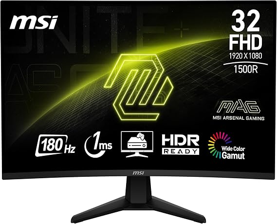 MSI MAG 32C6 32 Inch FHD Curved Gaming Monitor - 1500R 1920 x 1080 VA ...