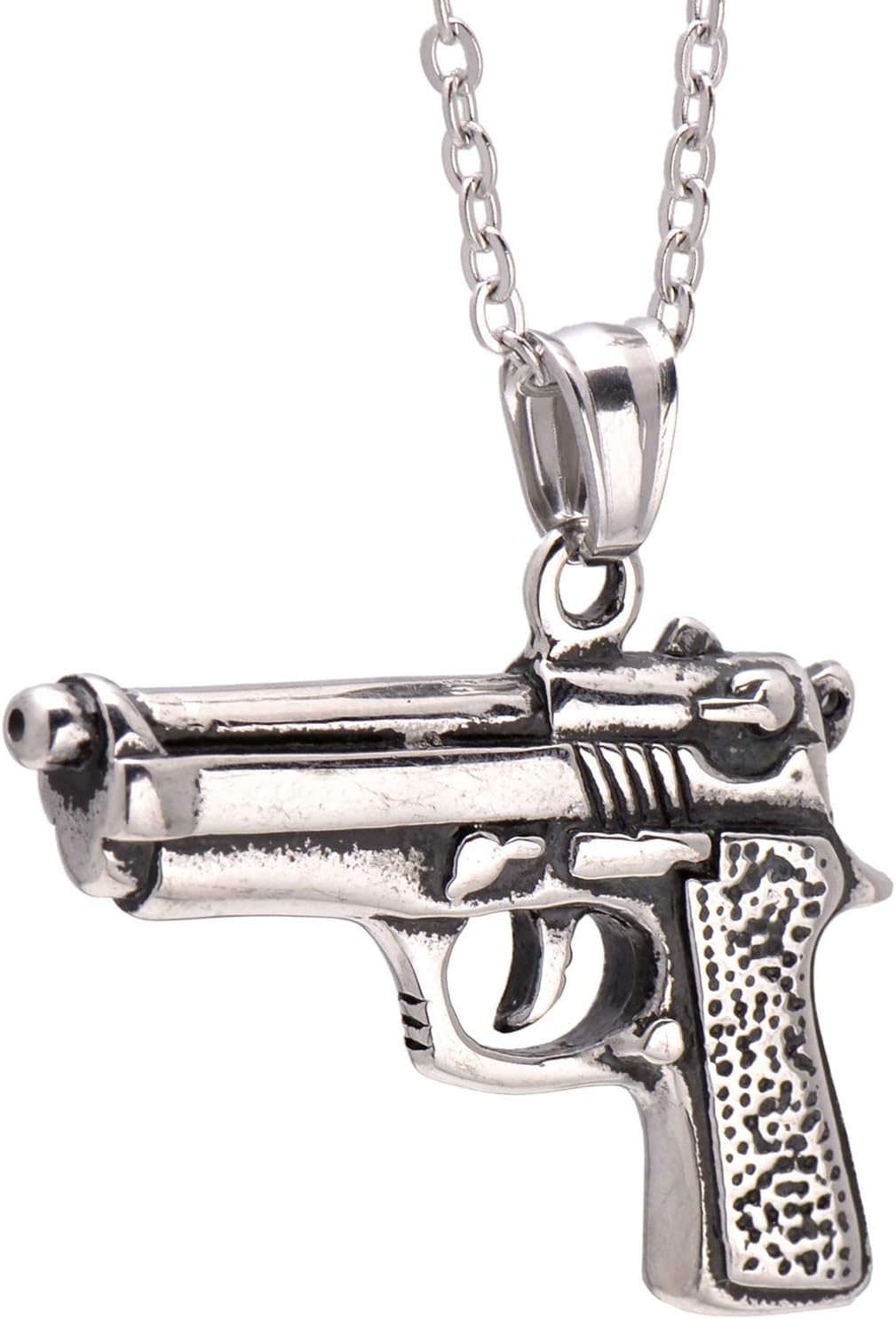 Paialco Stainless Steel Pistol Handgun Glock Gun Pendant Necklace for ...