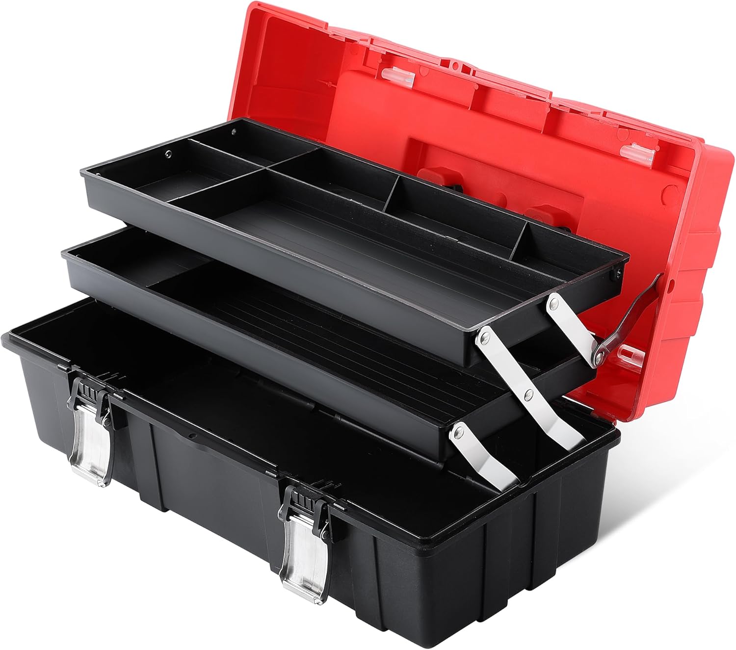 Tool Box 17-Inch, MAXPOWER Lightweight Cantilever Tool Box Organiser ...