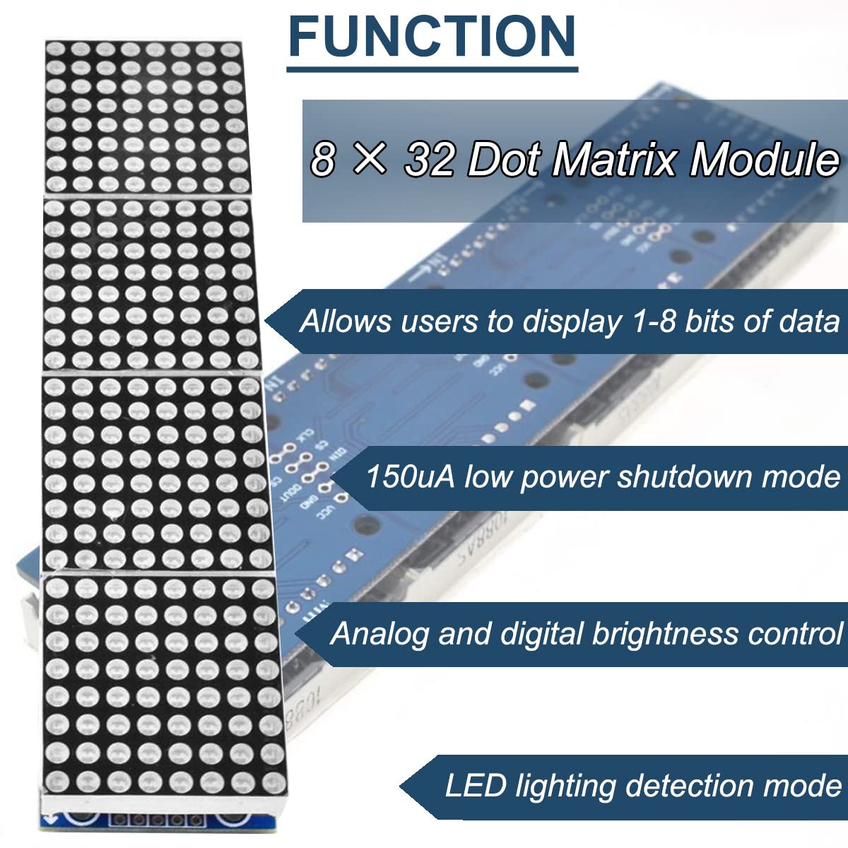 Snapklik.com : DAOKAI MAX7219 Dot Matrix Module 8 X 32 MCU Control ...