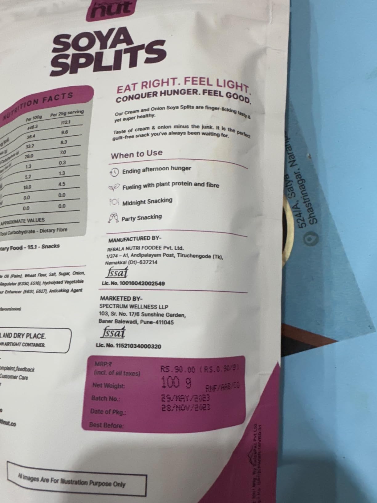 HealthNut Soya Splits Snack Packed in Cream & Onion and Mint & Lime ...
