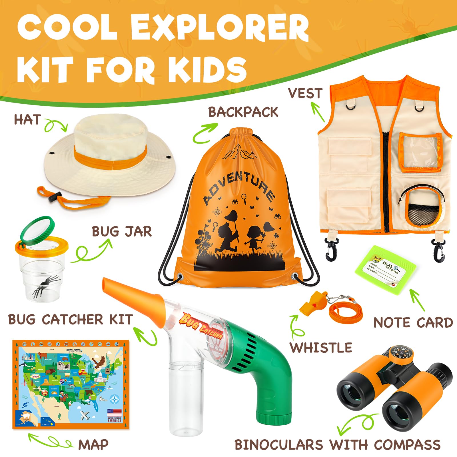 GINMIC Kids Explorer Kit & Bug Catcher Kit for Kids, Explorer Kit with ...