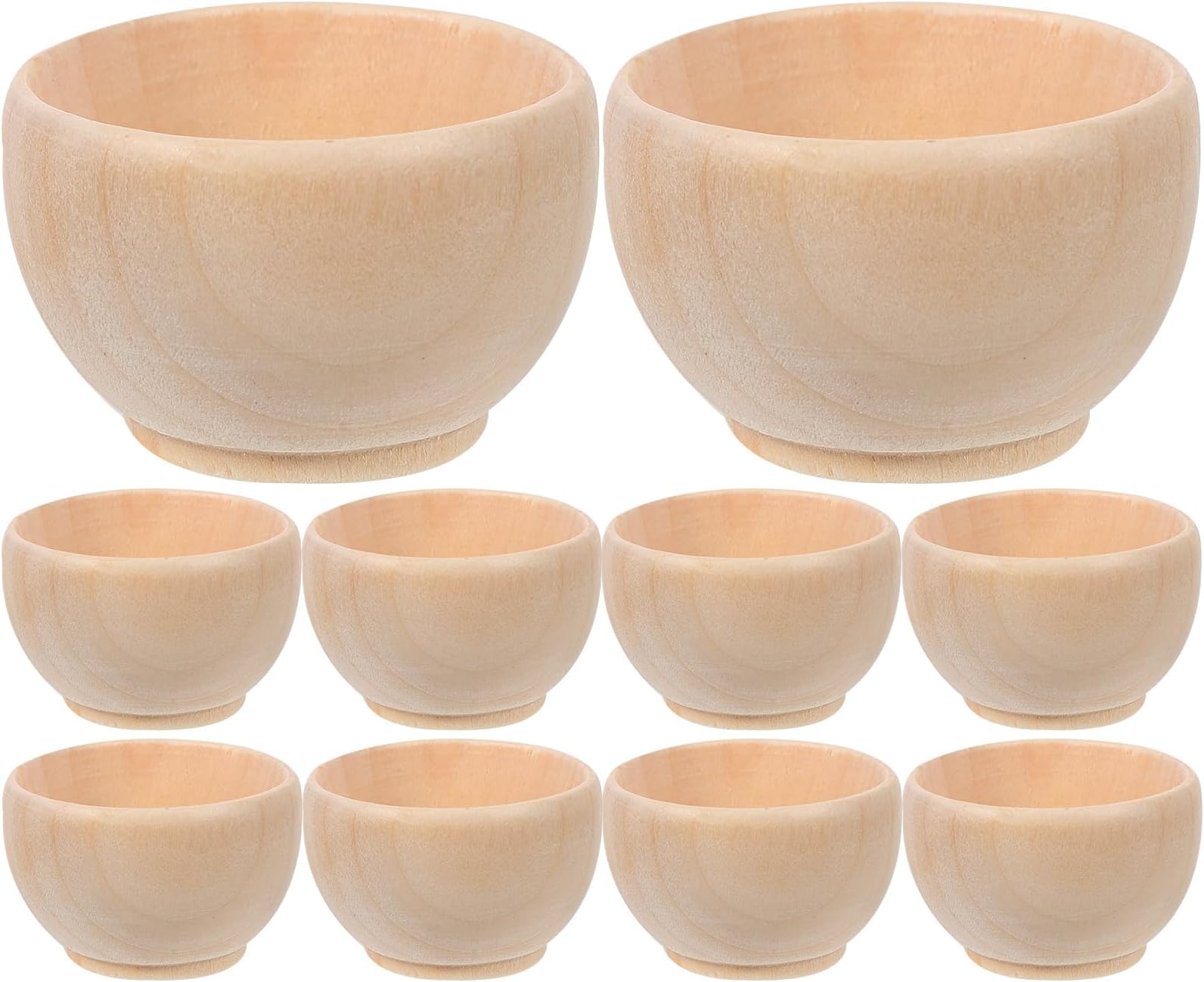 Amazon.com | Uiifan Set of 40 Wood Small Bowls Unfinished Wooden Mini ...