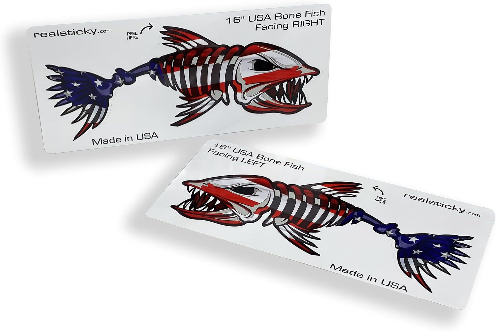 Amazon.com: WINOMO 2Pcs 10x5 inch Fish Skeleton Decals Sticker Vinyl ...