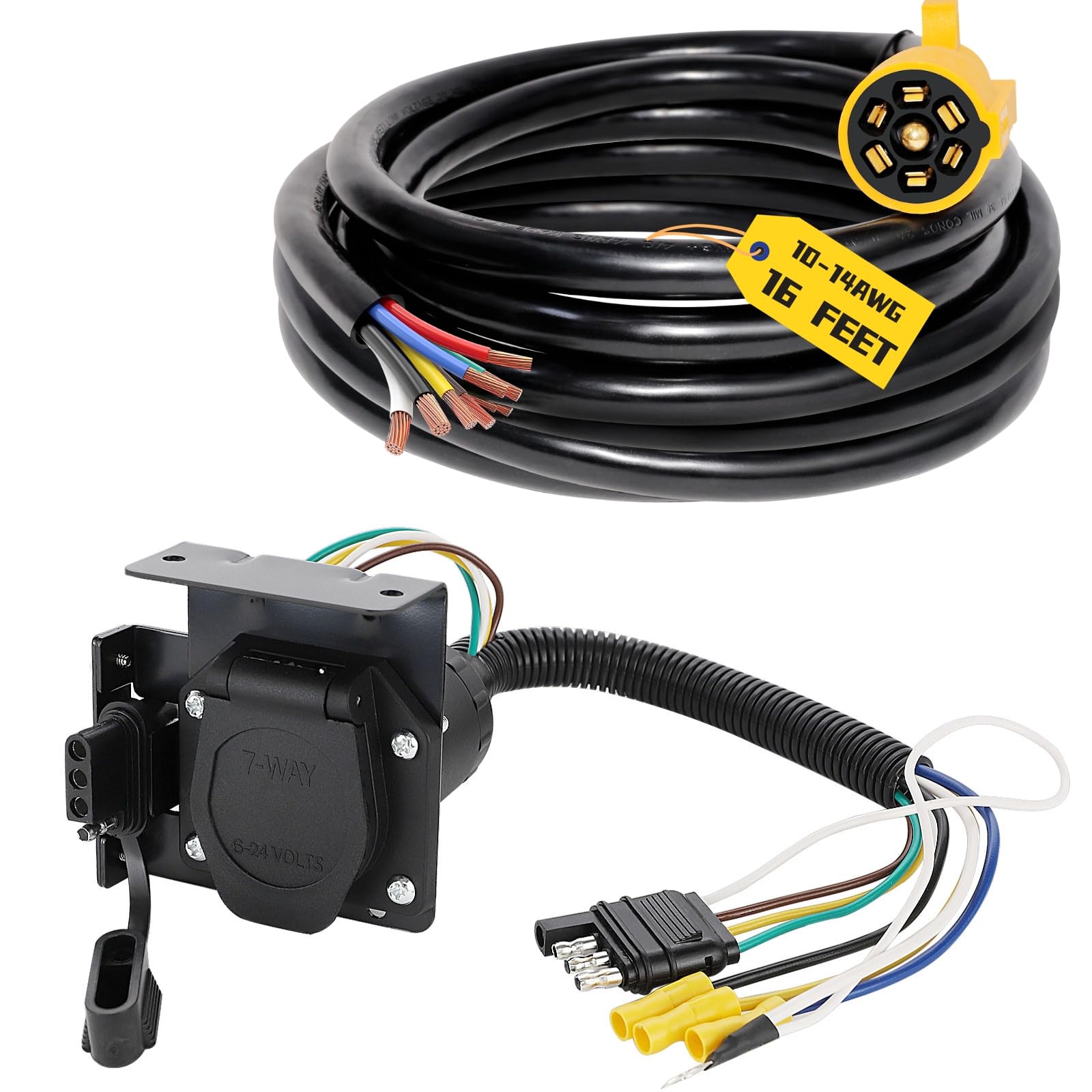 Commercial Truck Trailers Nilight 4 Way Flat To 7 Way Round Blade ...