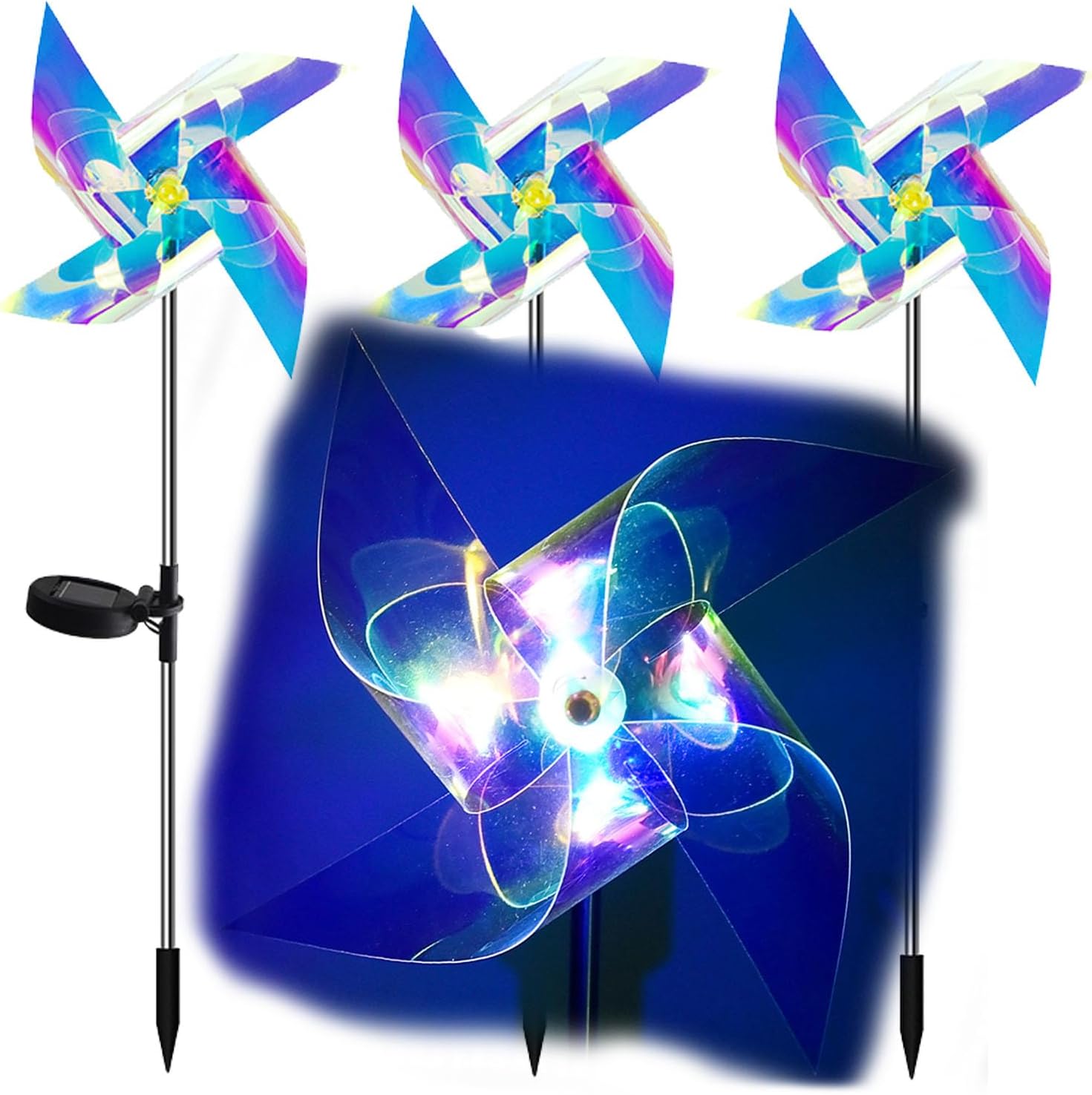 Amazon.com : ETHERAY Pinwheel Solar Light for Yard Decor 4-Pack ...