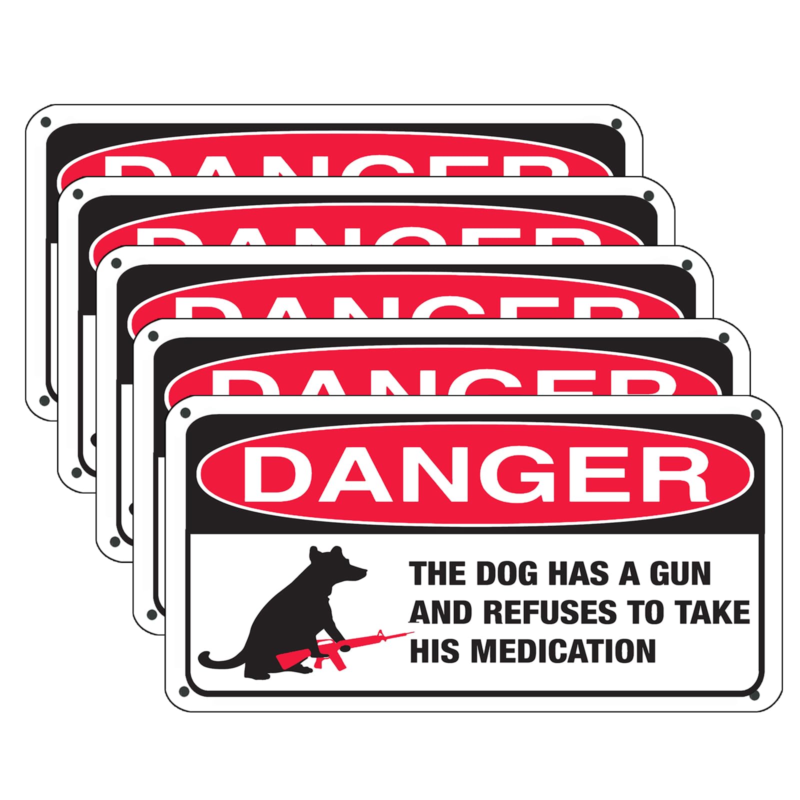 Amazon.com: WOSTOD Danger The Dog Has a Gun and Refuses to Take His ...