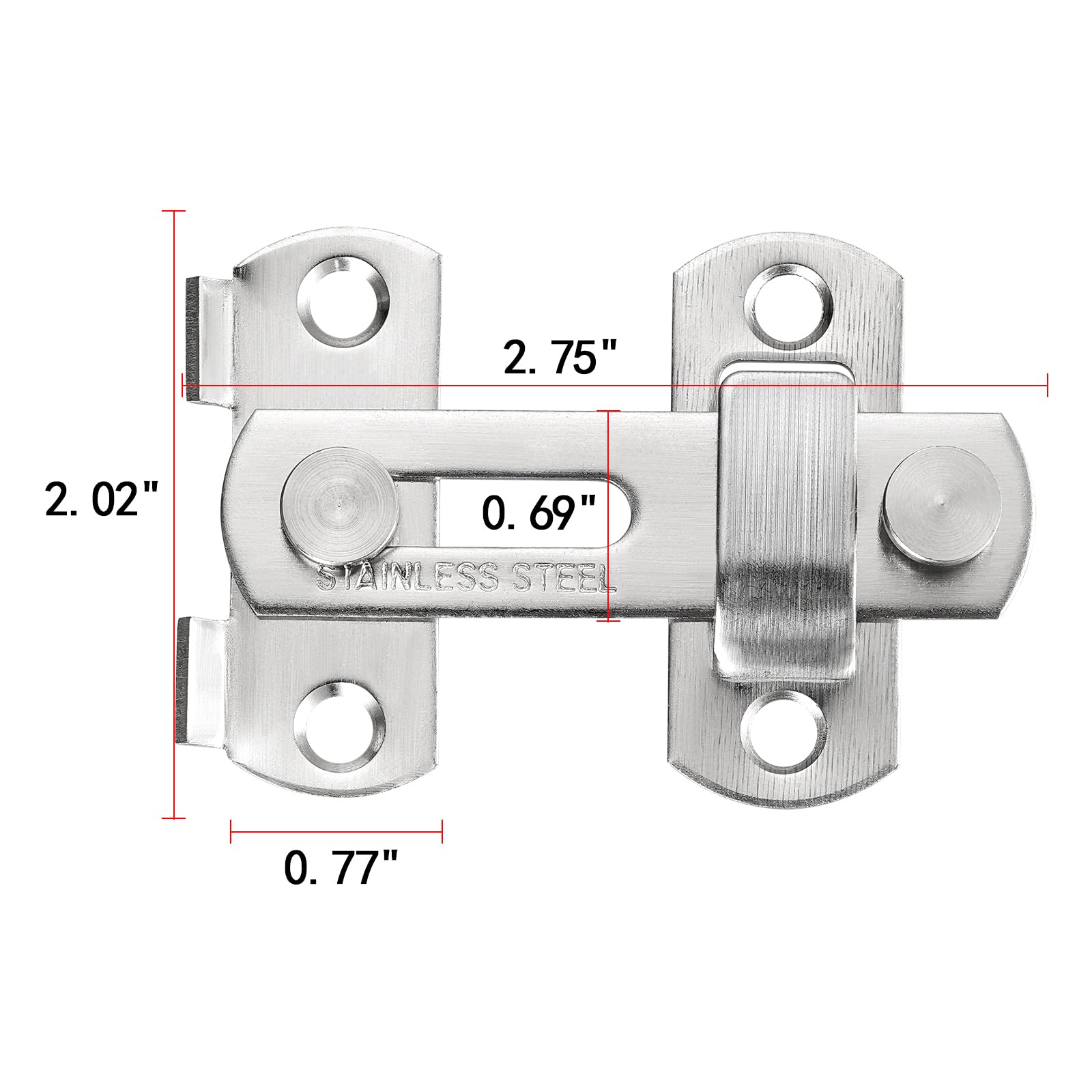 Snapklik.com : INIRET 6 Packs Barn Door Latches2.75” X 2.02” Brushed ...