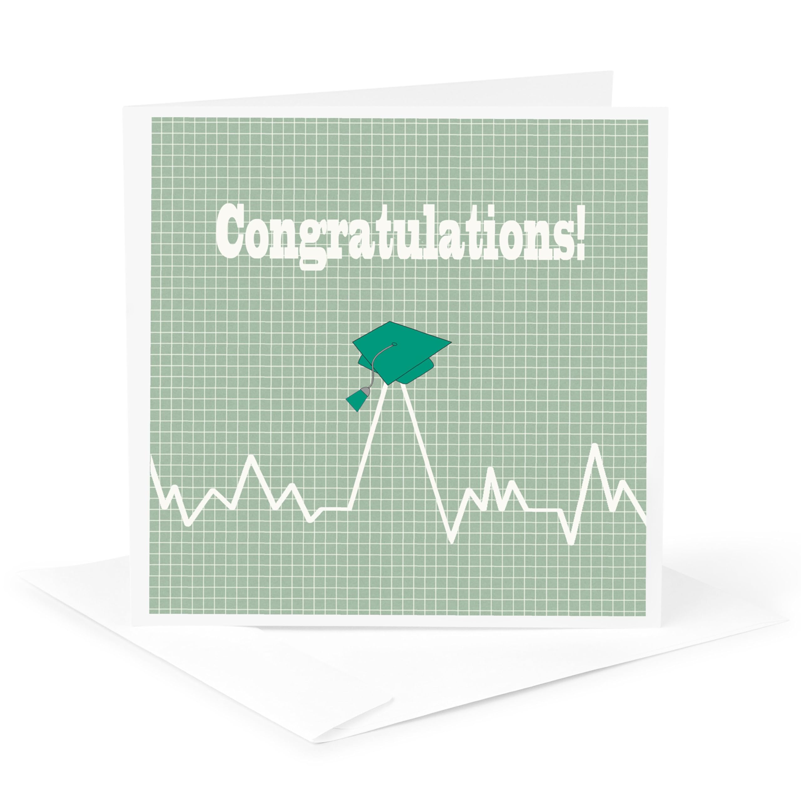 Amazon.com: Greeting Card - Heart Beat with Grad Cap on Graph Paper ...